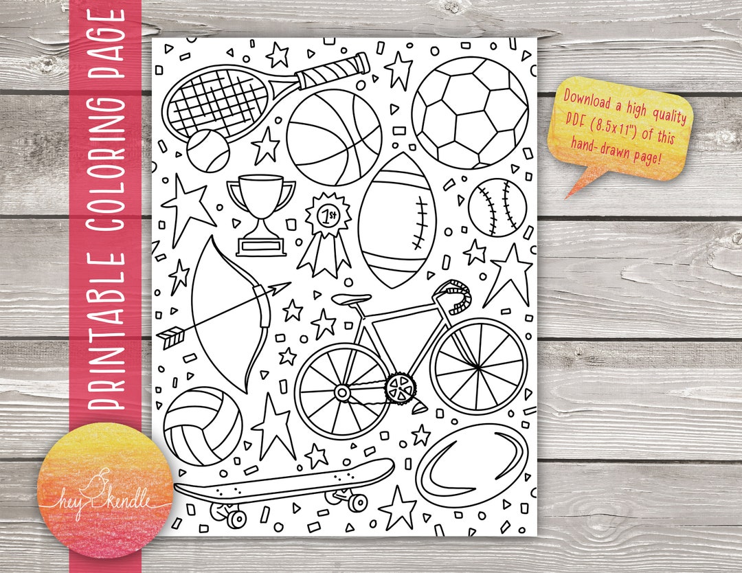 Sport-themed Coloring Pages - Instant Download (soccer, Football ...
