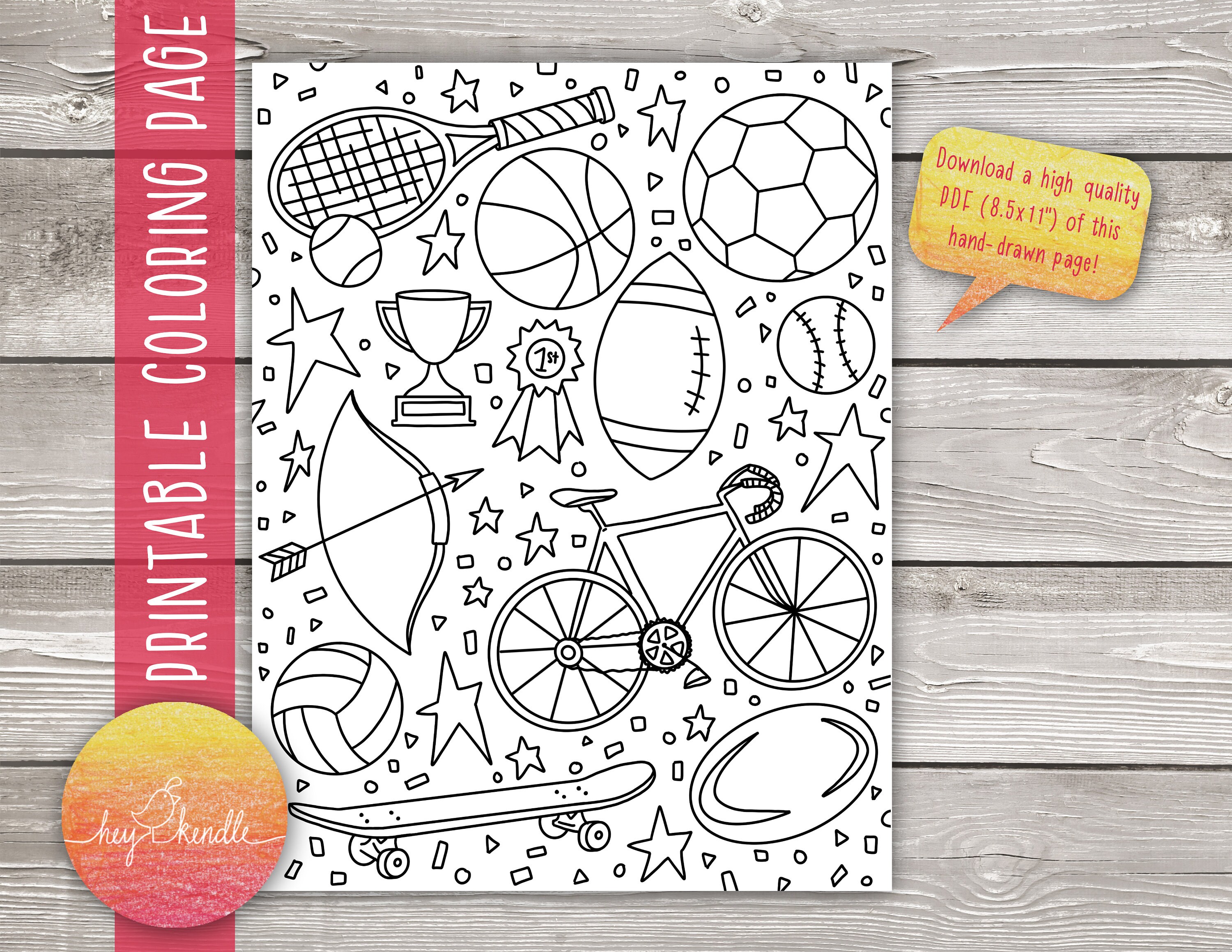 Sport-themed Coloring Pages - Instant Download (soccer, Football ...