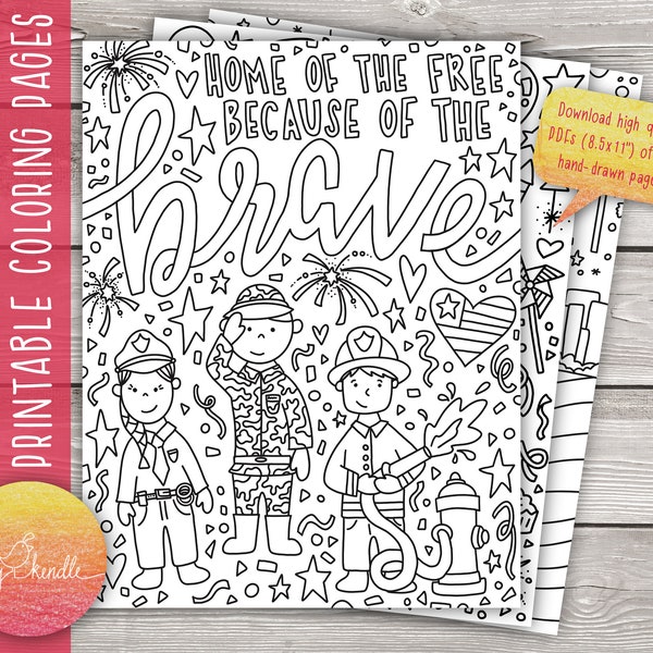 First Responders Coloring - Etsy