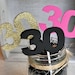 Number "30" Cupcake Toppers, 30th Birthday Party, Gold Glitter 30 ...