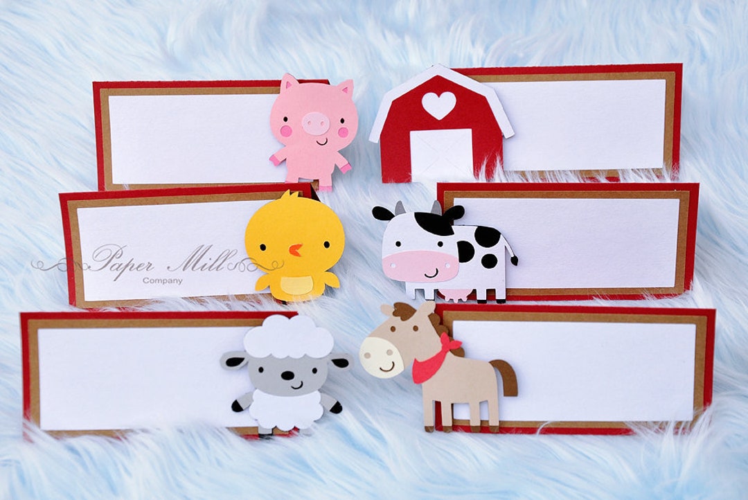 Farm Animal Food Buffet Labels, Barnyard Animal Place Cards, Farm ...