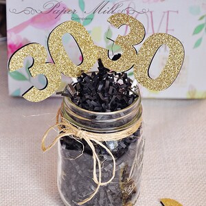 Number "30" Cupcake Toppers, 30th Birthday Party, Gold Glitter 30 ...