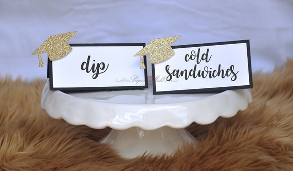 Graduation Party Food Buffet Labels Graduation Place Cards | Etsy