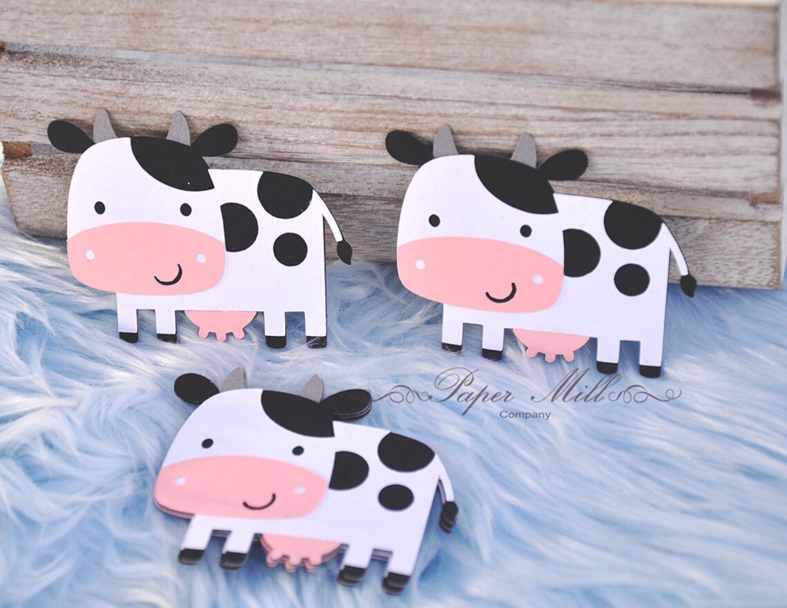 Cow Die Cuts Farm Animal Die Cuts Cow Birthday Party Decor - Etsy