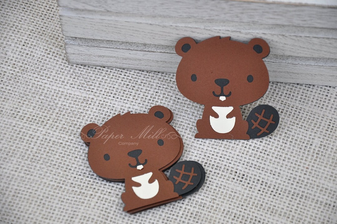 Woodland Creature Animals - (5) 2" Beaver Die Cuts - Beaver Party Decor ...