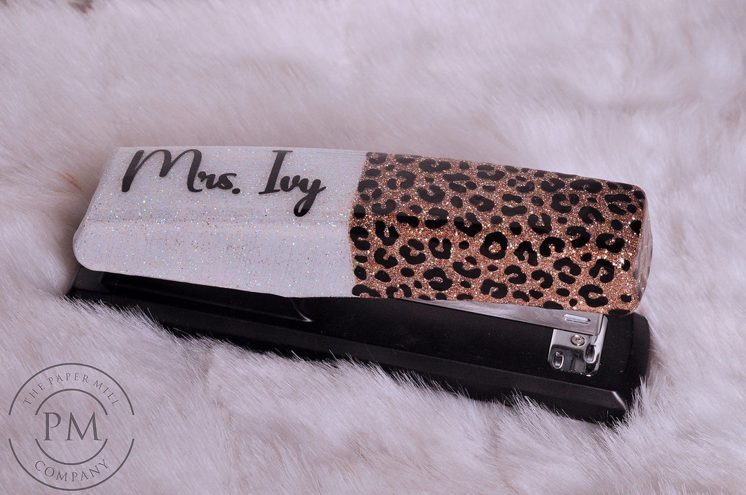 Personalized Stapler, Glitter Stapler, Leopard Print Stapler, Teacher ...
