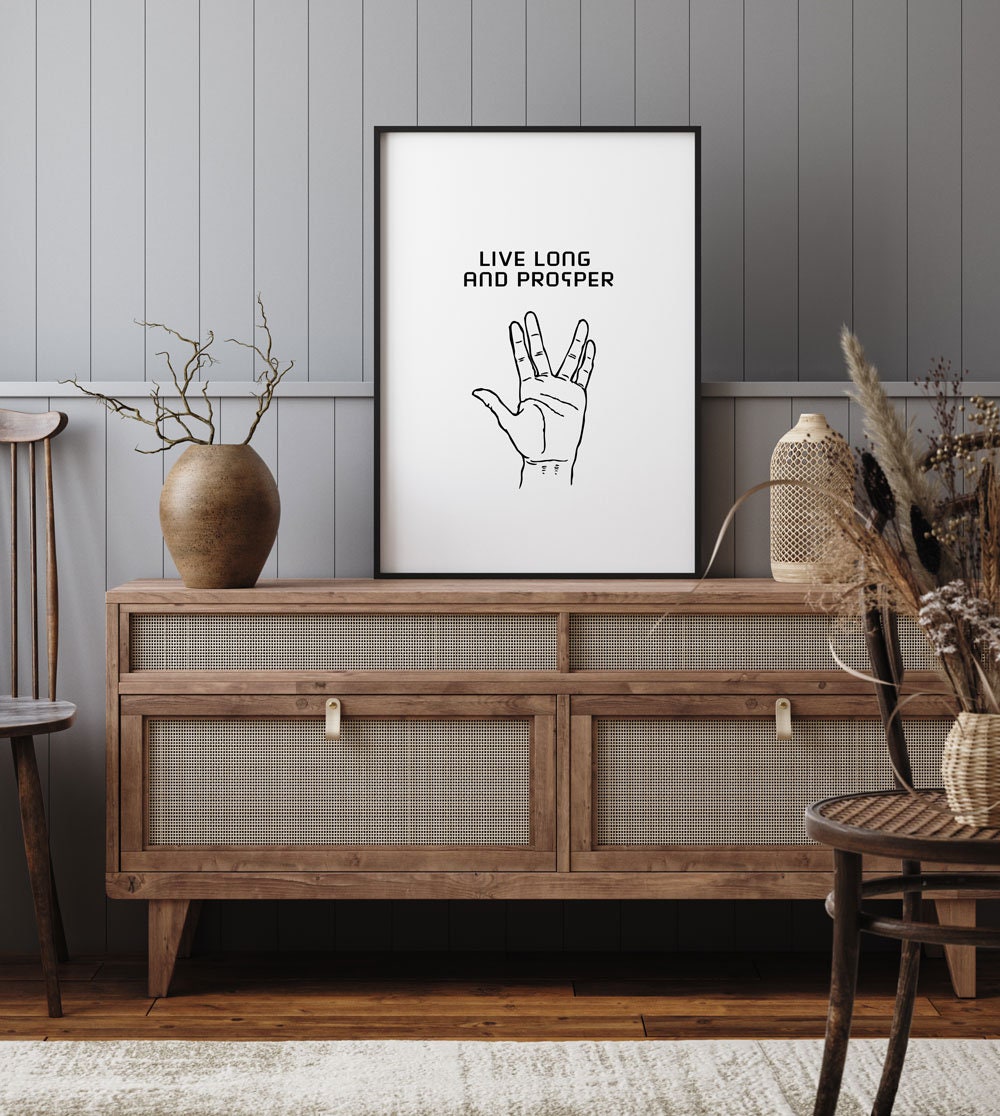 Star Trek Spock Hand Sign Quote live Long and - Etsy