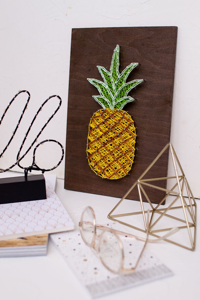 Pineapple string-art kit depicting tasty exotic fruit | Etsy