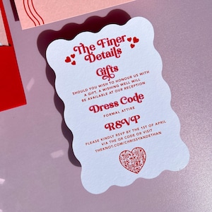 Wave Pocket Layered Modern Wedding Arch Invitation Set, Modern Wavy Die ...