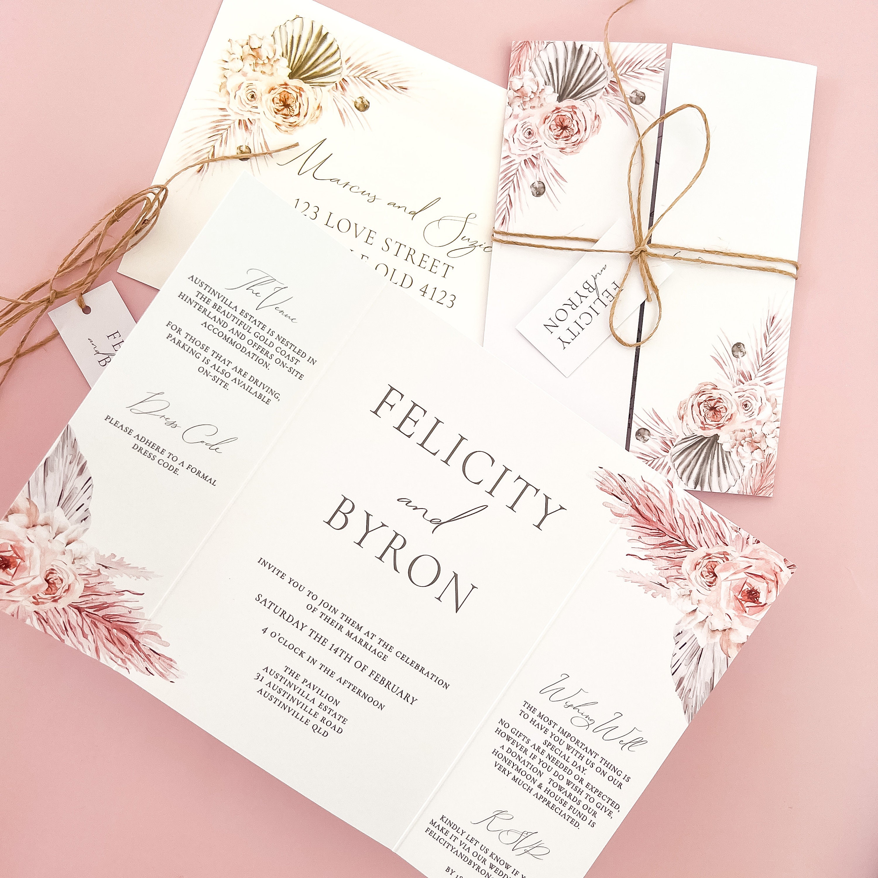 Boho Rustic Wedding Invitation Sample Printed Wedding - Etsy