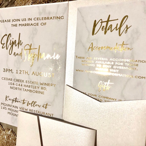 Gold Foil Invitation - Etsy
