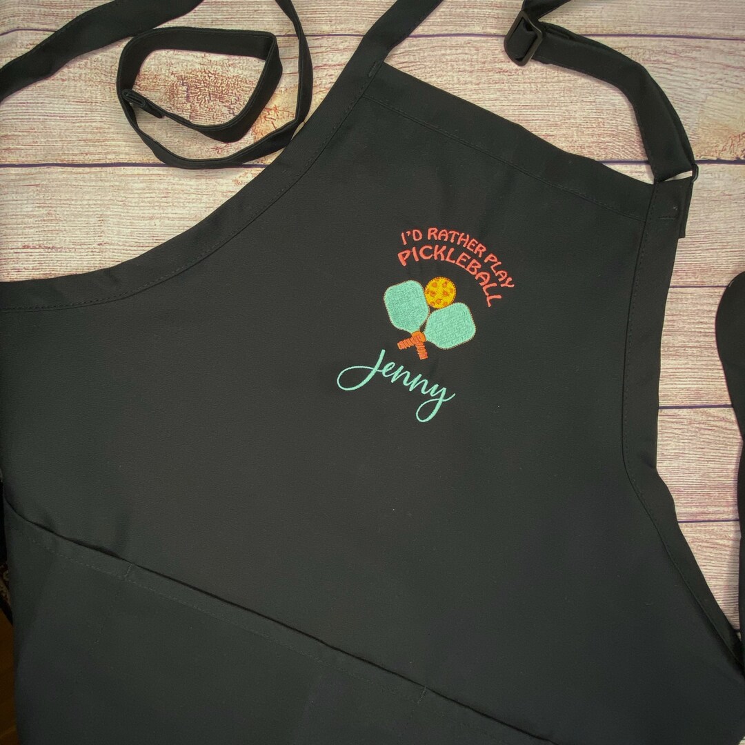 Pickleball Apron Custom Embroidered Id Rather Play Pickleball - Etsy