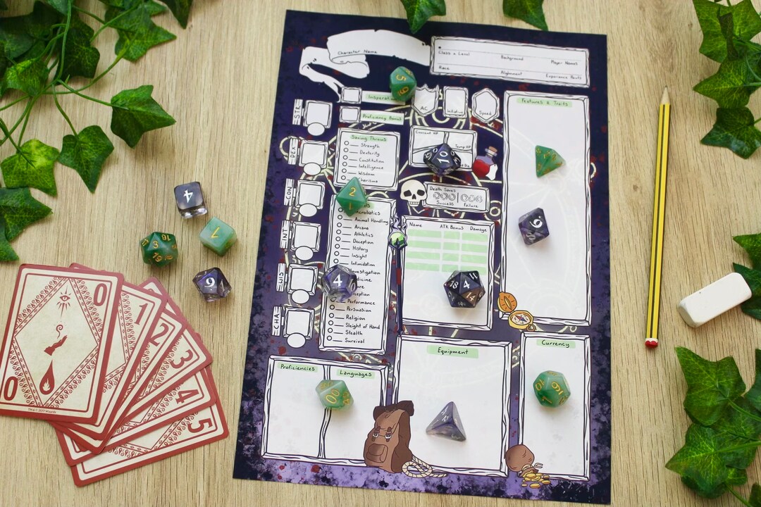 Warlock Themed Character Sheets - Dungeons and Dragons 5E - Etsy