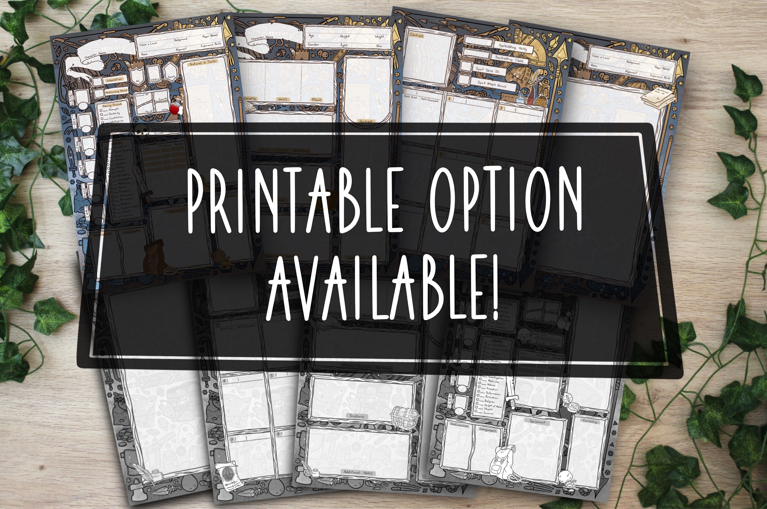FORM-FILLABLE Fighter Themed Character Sheets - Dungeons and Dragons 5E ...