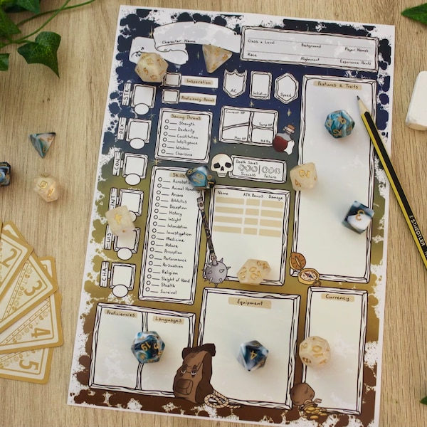 Cleric Dnd Character Sheet - Etsy