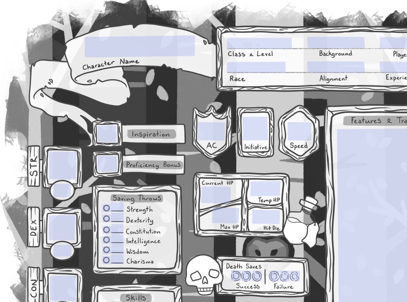 FORM-FILLABLE Ranger Themed Character Sheets Dungeons and Dragons 5E - Etsy