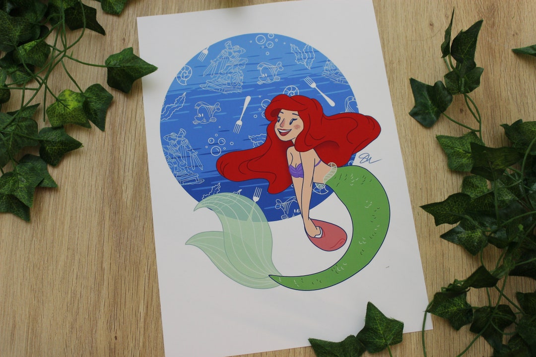 Ariel Digital Art Print, Inspired by Classic Fairytale the Little ...