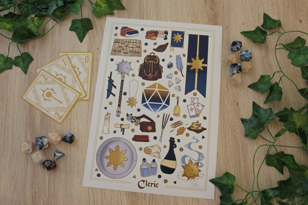 Cleric Class Art Print: Dungeons and Dragons Illustration (digital ...