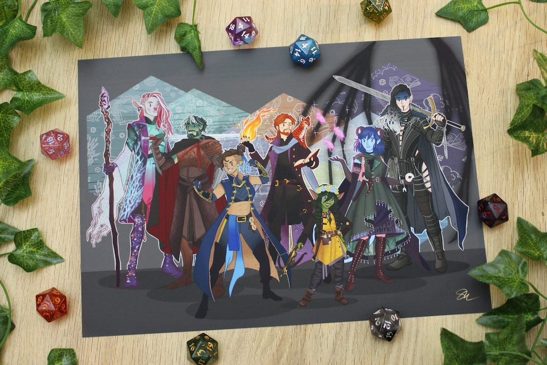 The Mighty Nein Art Print - Critical Role, Dungeons and Dragons Digital ...