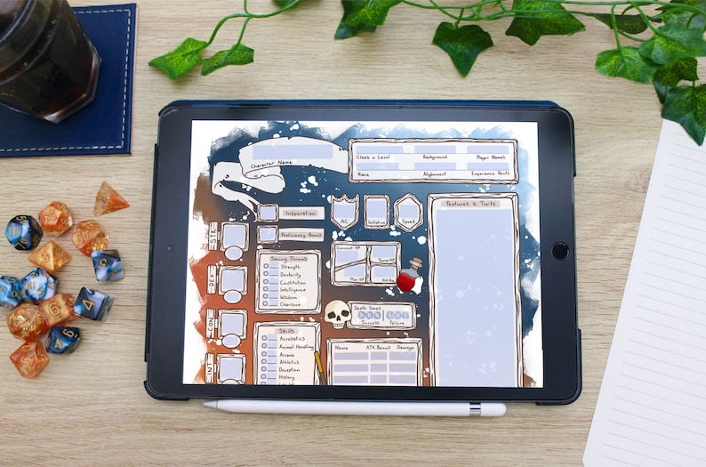 FORM-FILLABLE Monk Themed Character Sheets - Dungeons and Dragons 5E - Etsy