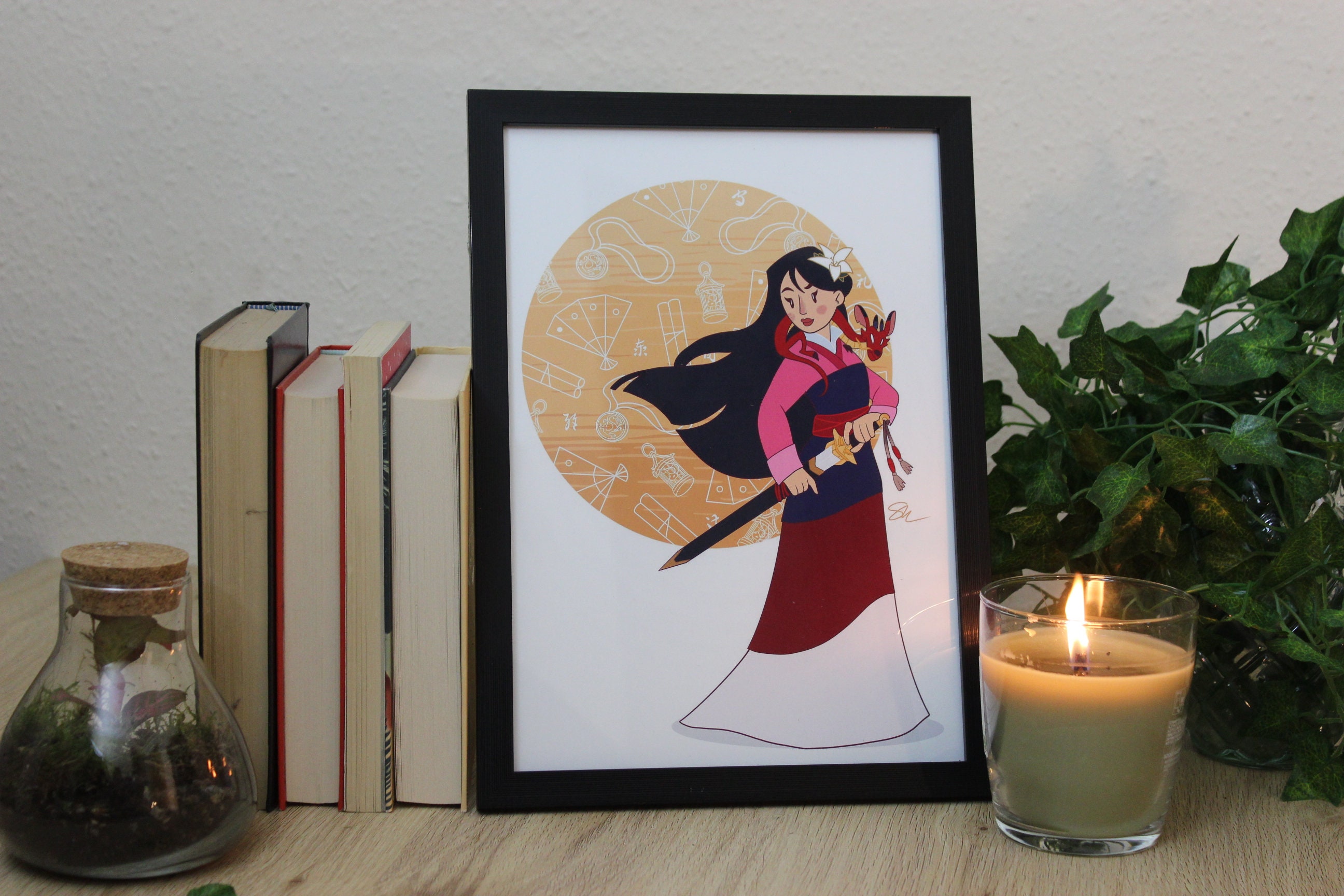 Mulan Digital Art Print, Inspired by Classic Story Mulan, Wall Art ...