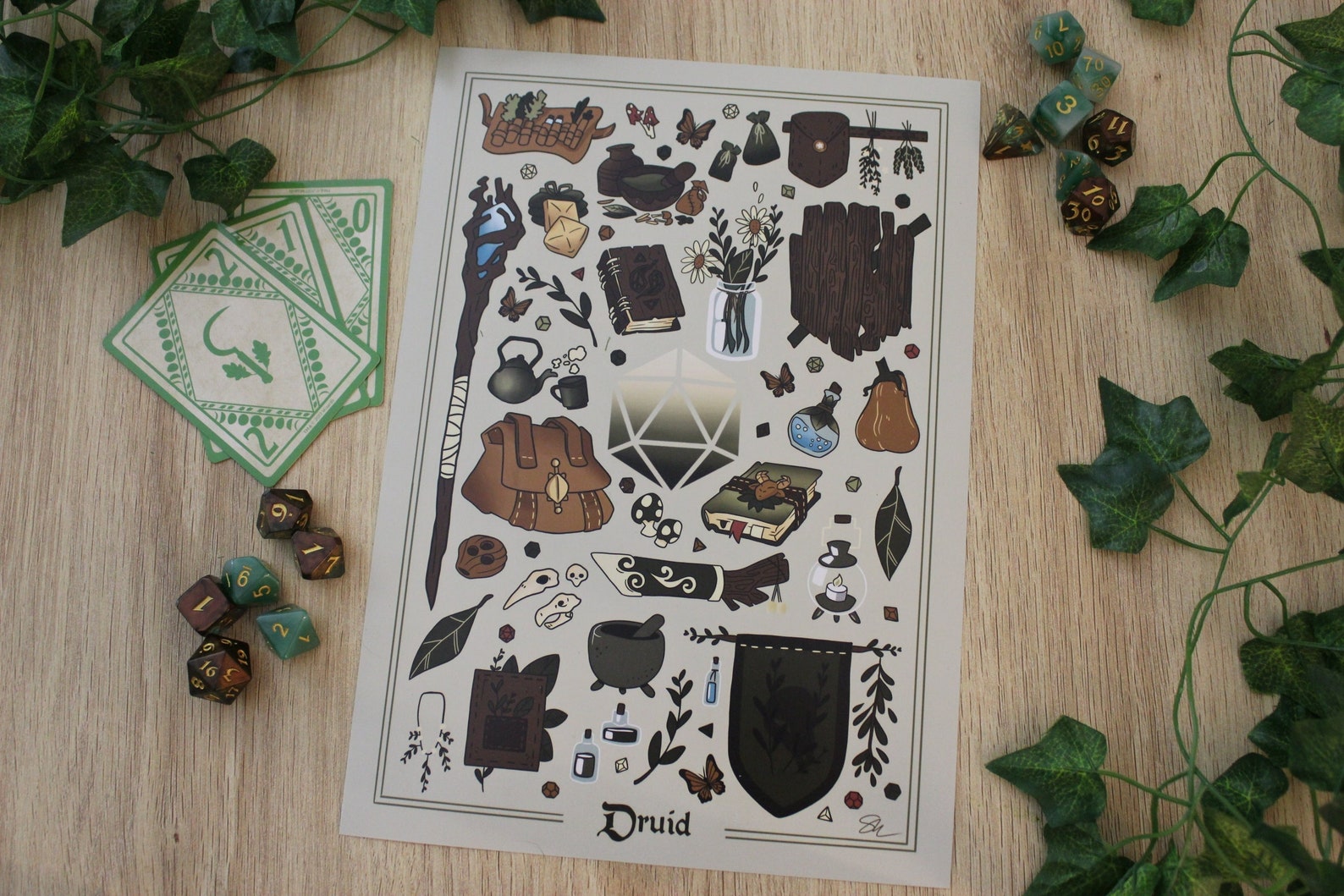 Druid Class Art Print - Dungeons and Dragons 5e - A4 & A5 Digital Art ...