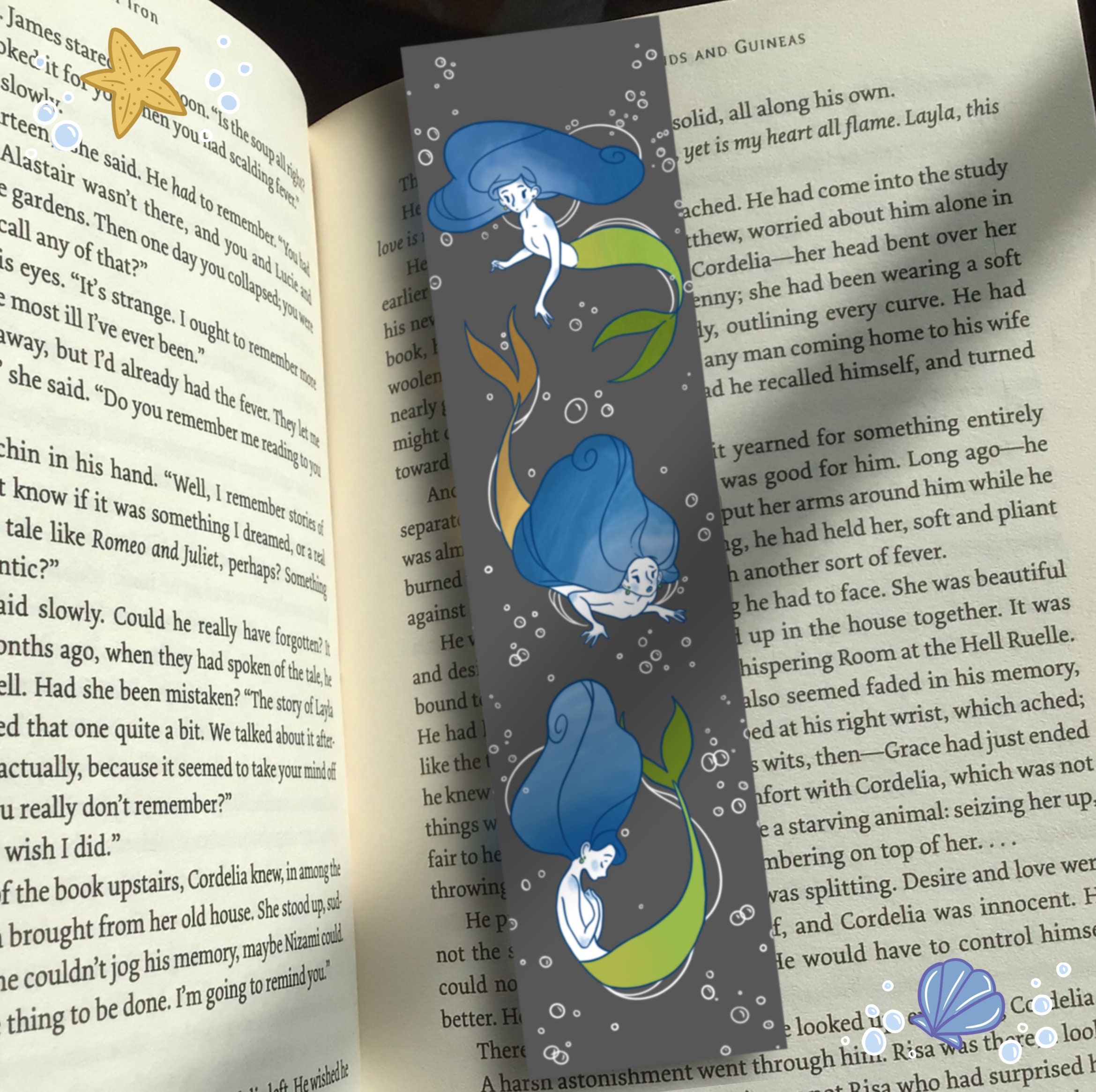 Colourful Mermaids Pattern Printable Bookmarks | Set of 2 Illustrated ...