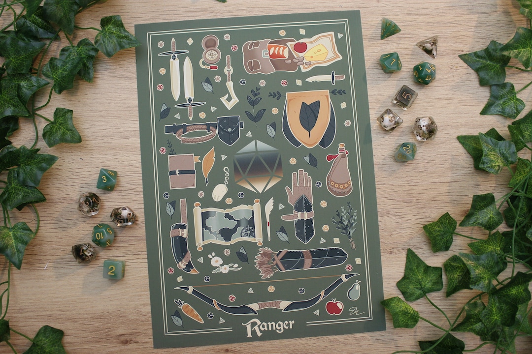 Ranger Class Art Print - Dungeons and Dragons 5E - A4 & A5 Digital Art ...