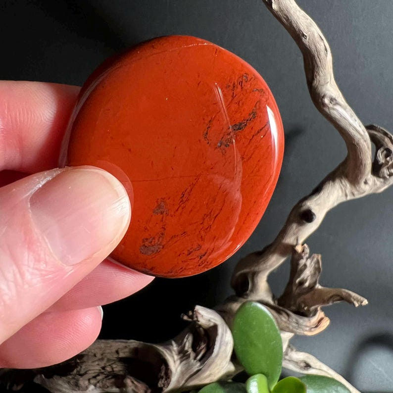 Red Jasper Palm Stone | Flat Grounding Crystal From South Africa | for ...