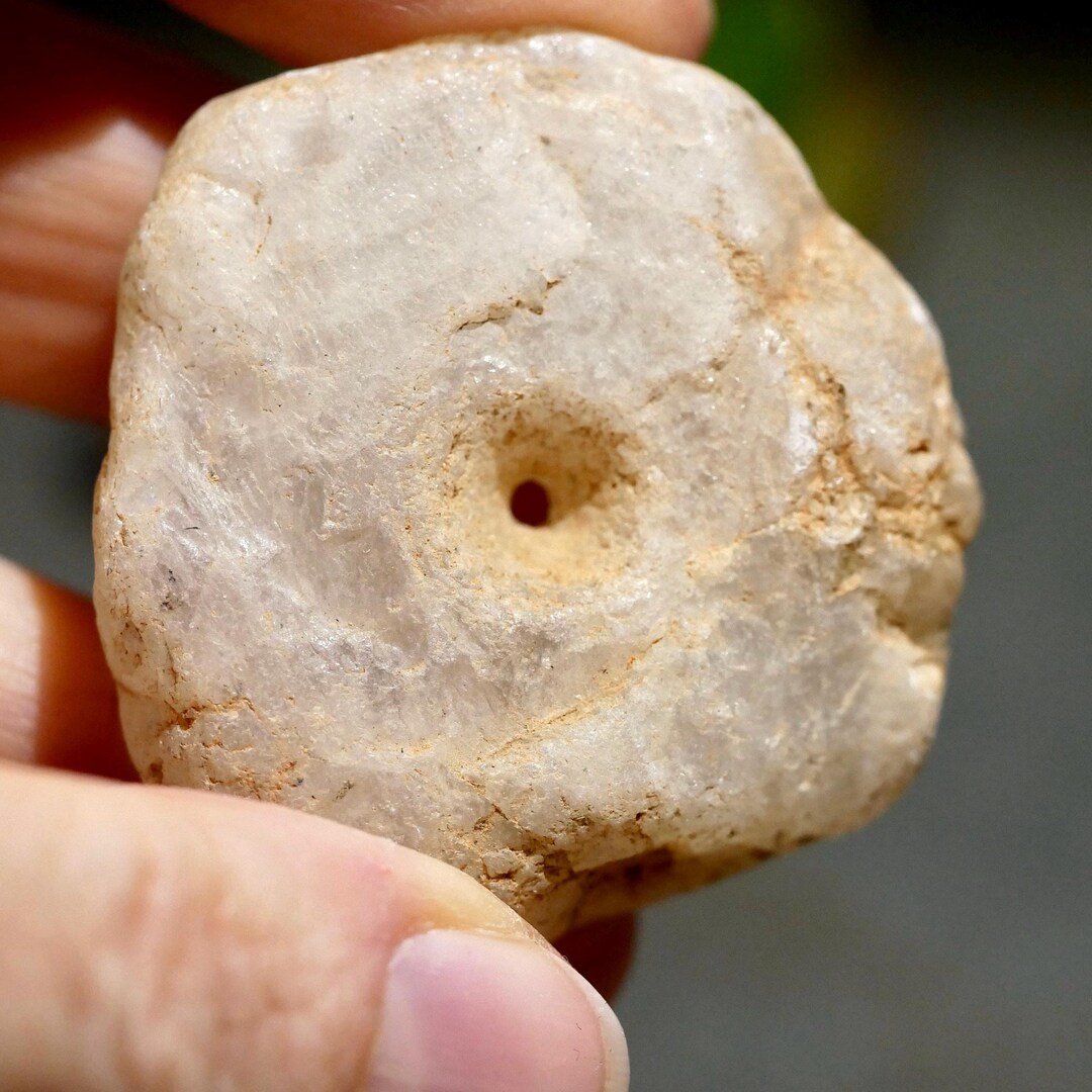 Quartz Donut From Mali | Antique Stone Currency Pi-stone | Hand Drilled ...