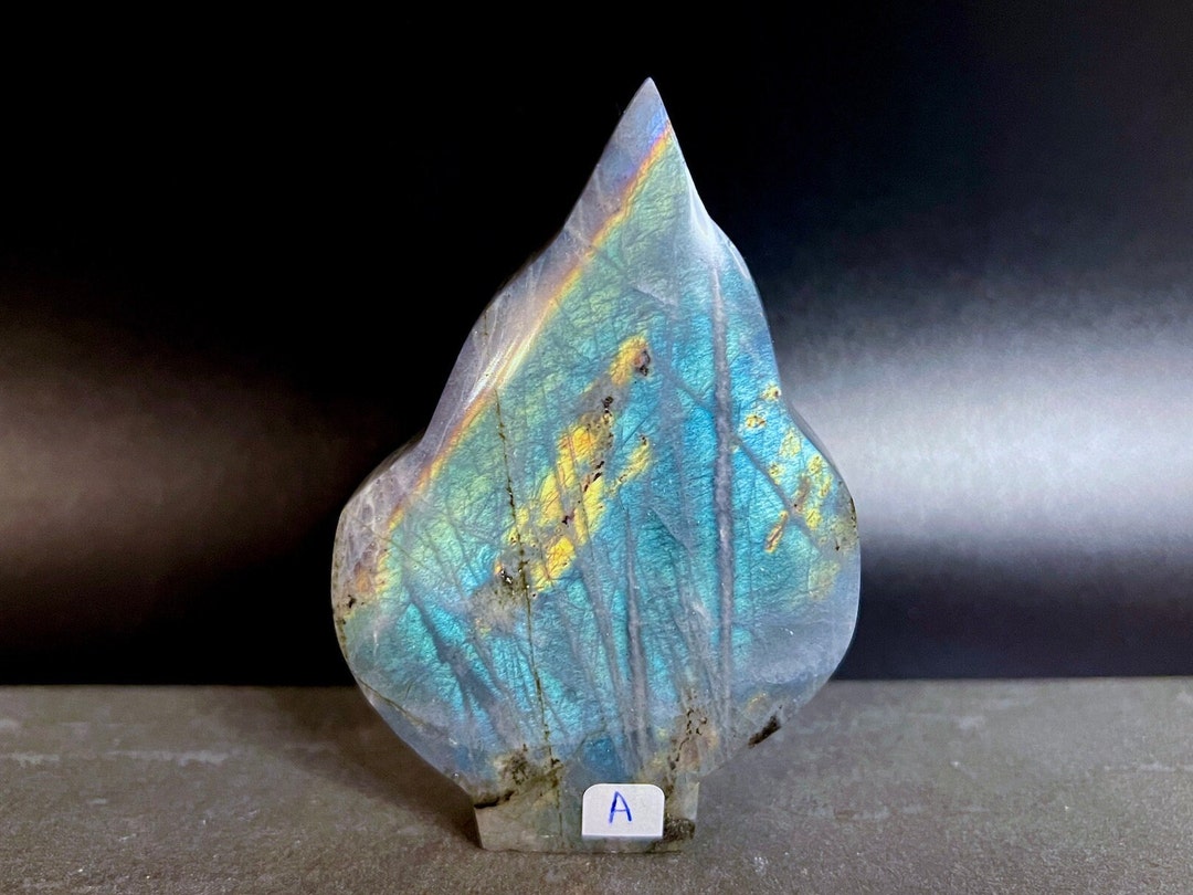 Sunset Labradorite Tree Leaf Shape Carving Self Standing - Etsy