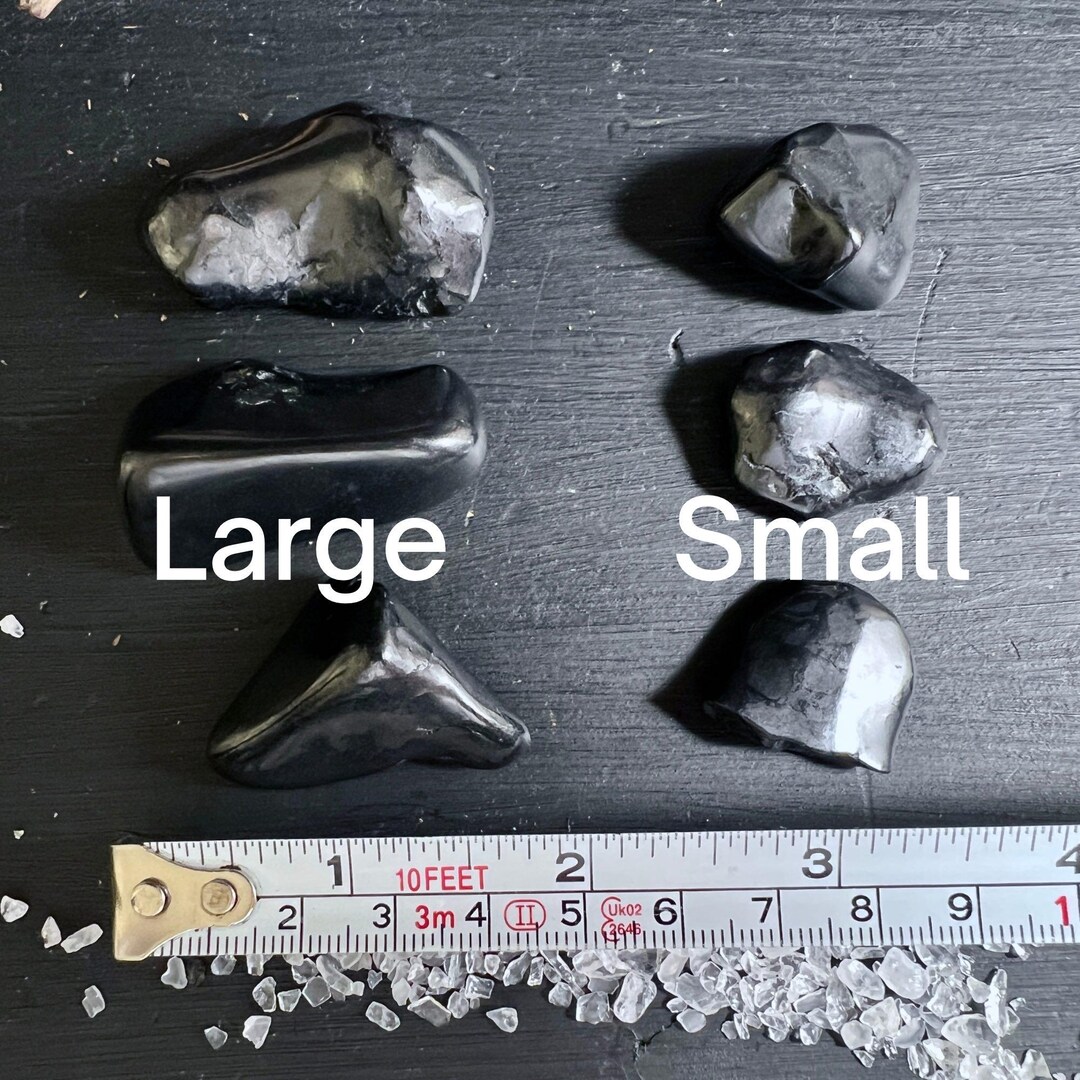 Shungite Tumbled Stones | Natural Black Shiny Stones | Grounding and ...
