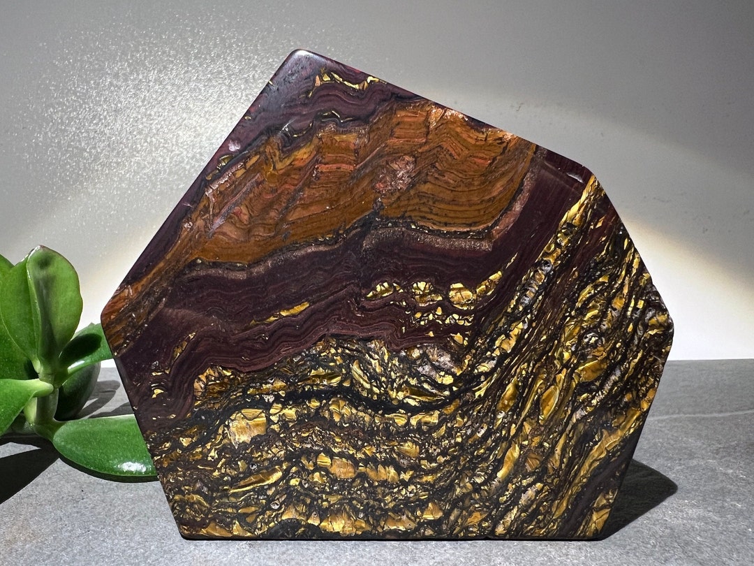 Tiger Iron Slab 3.8 Inches Fully Polished Polygon-shaped Tigers Eye ...