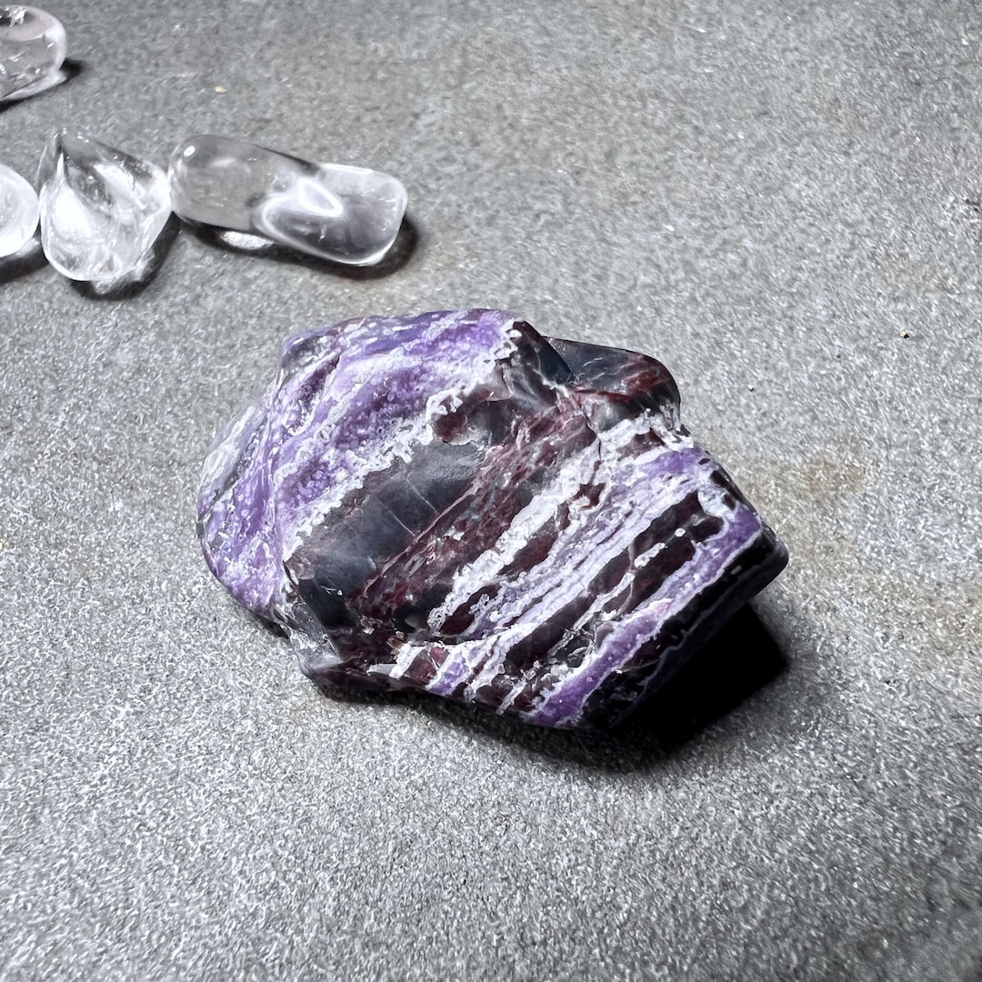 Raw Sugilite Stone 1.1" | Striped Luvulite With Bustamite - Etsy