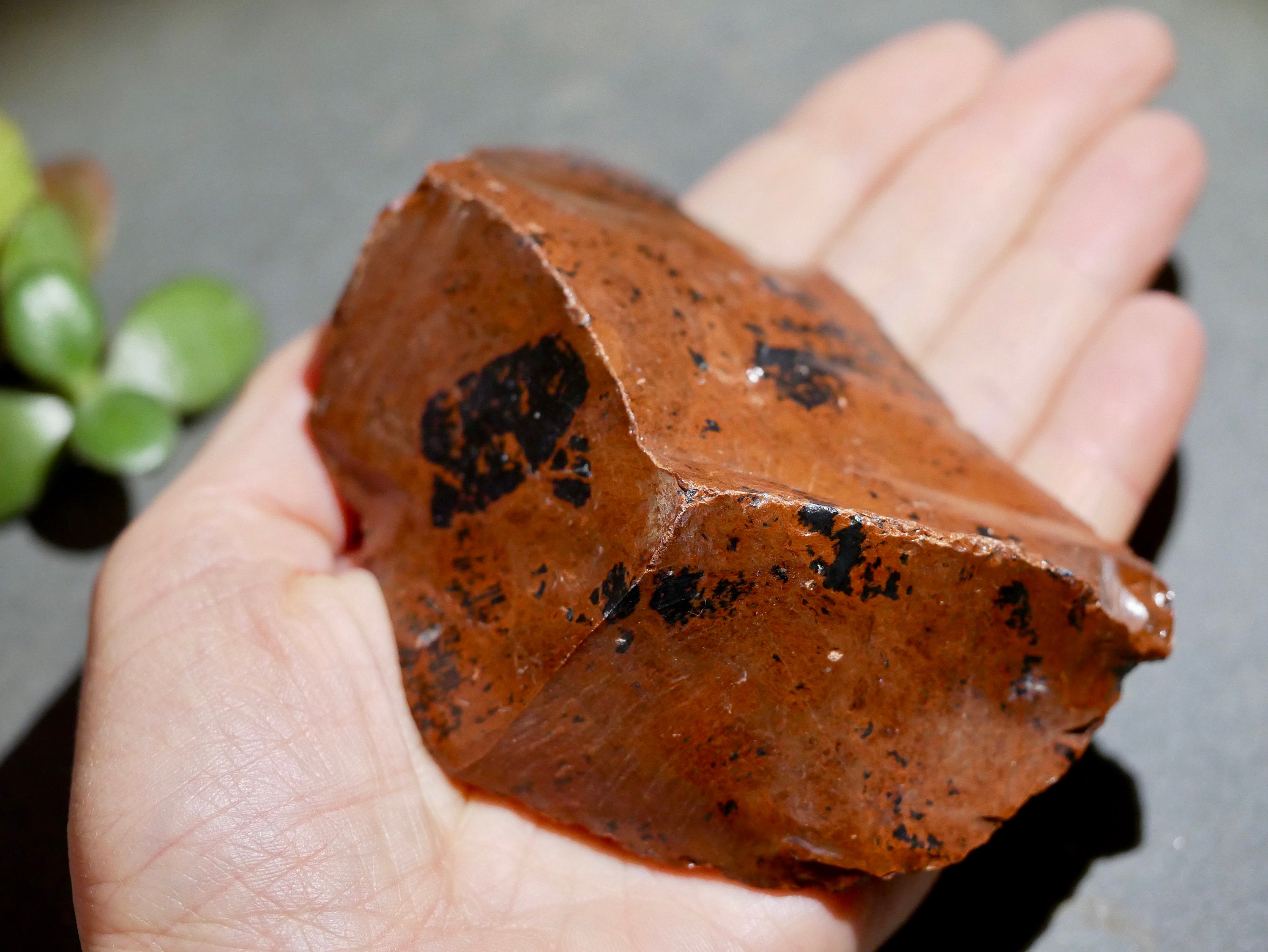 Raw Mahogany Obsidian 3.5'' rough red Obsidian Chunk | Etsy