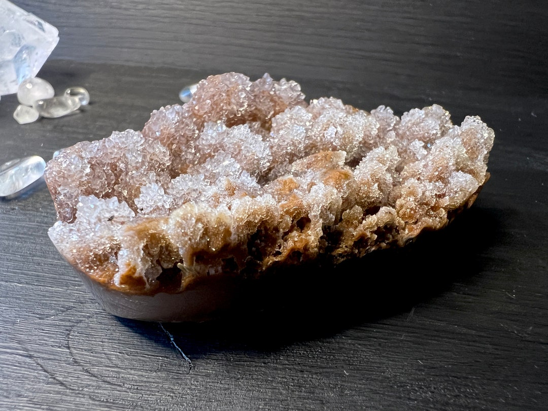 Golden Sugar Amethyst From Uruguay Agate Base Polished Rainbow Galaxy ...