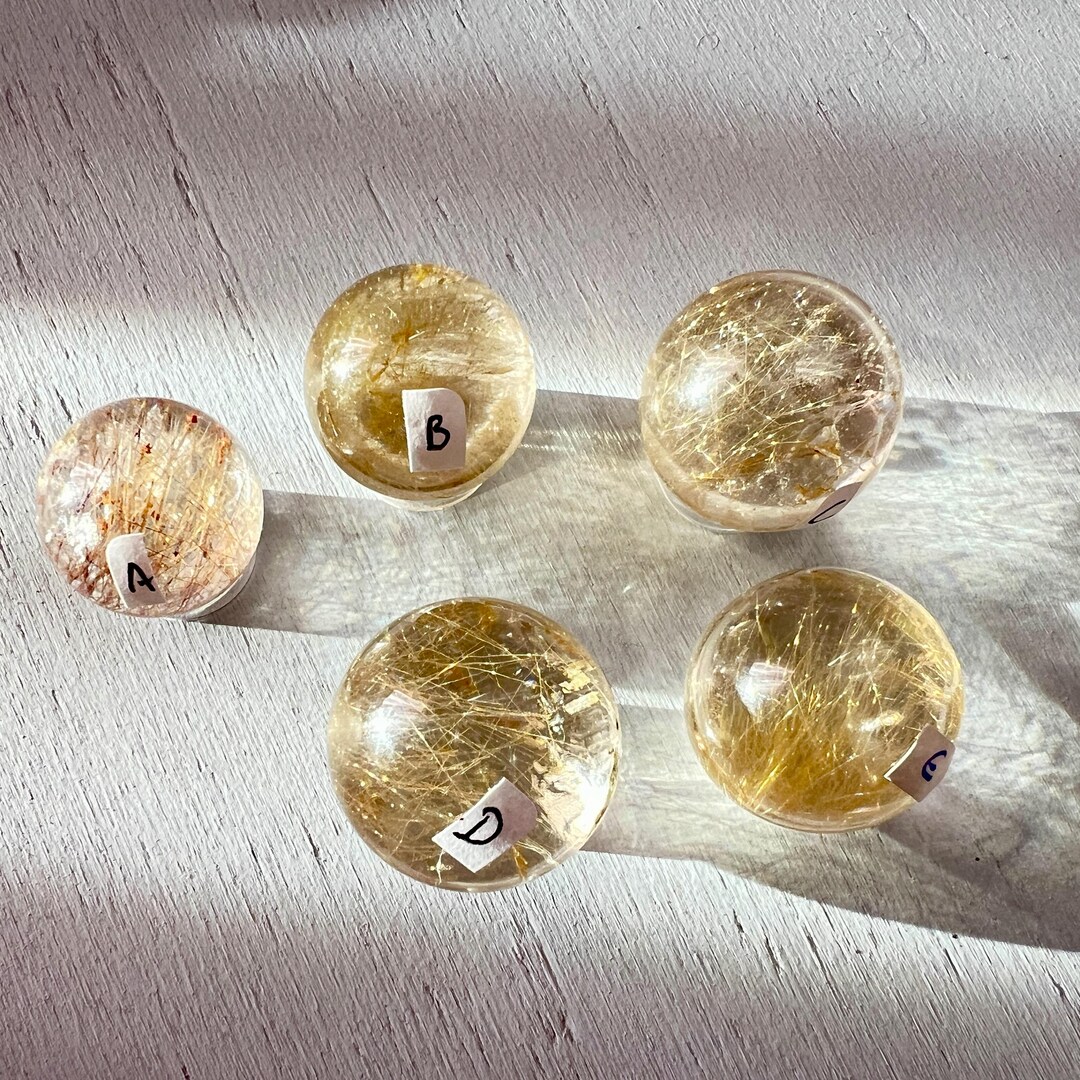 Small Golden Rutilated Quartz Sphere 25mm You Choose - Etsy