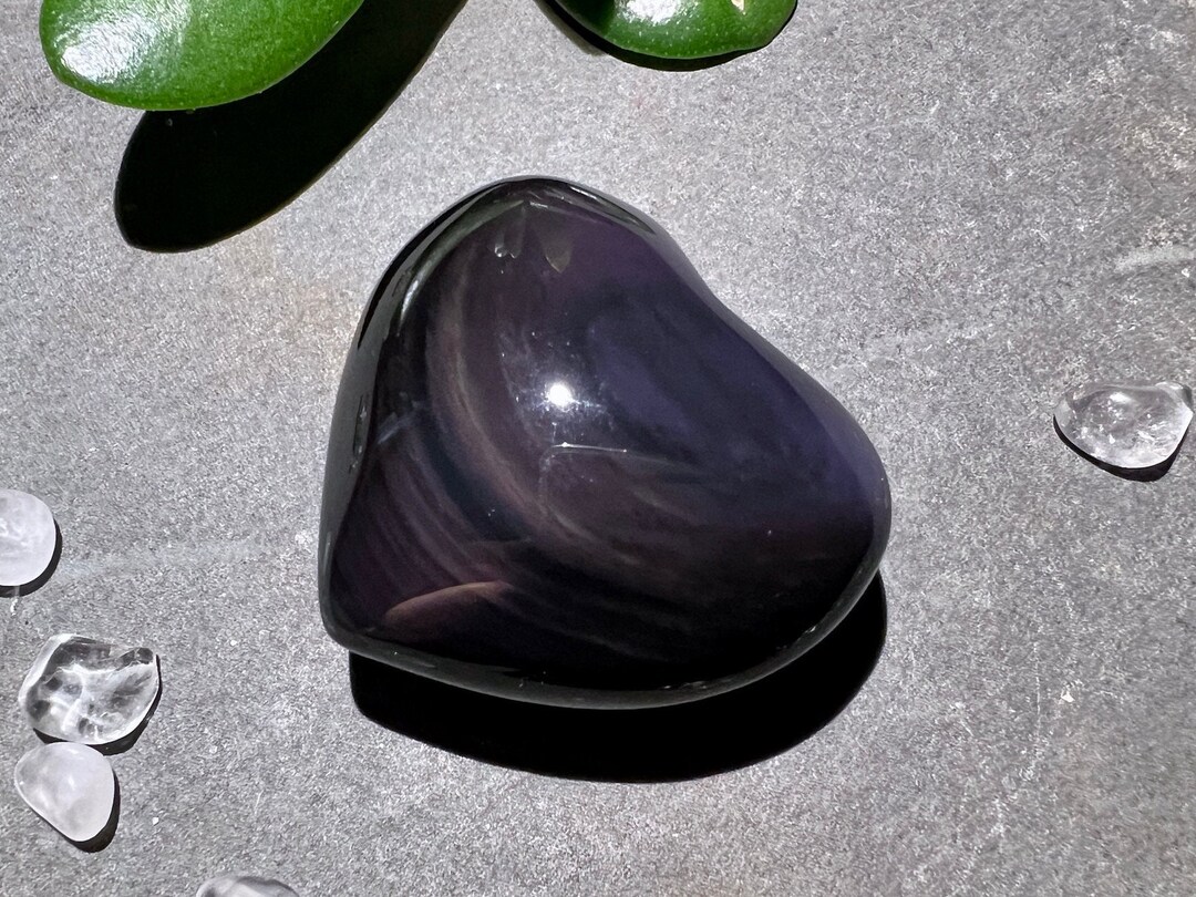 Rainbow Obsidian Heart 1.9 Inches Heart-shaped Stone, Purple-blue Color ...