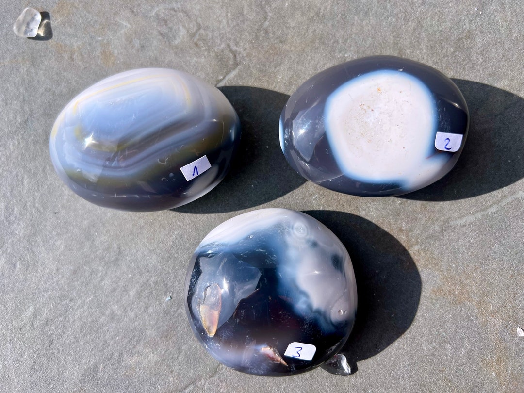Orca Agate Palm Stone You Choose Large Blue Agate, Madagascar - Etsy