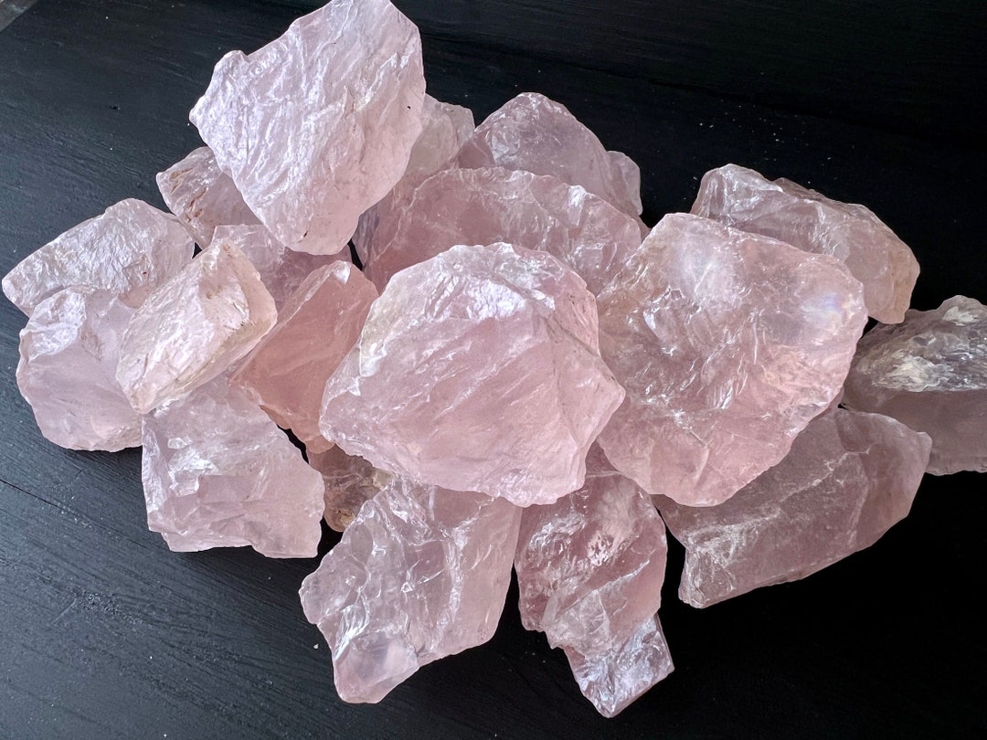 Rose Quartz Chunks Translucent Star Rose Quartz Rocks From Madagascar ...