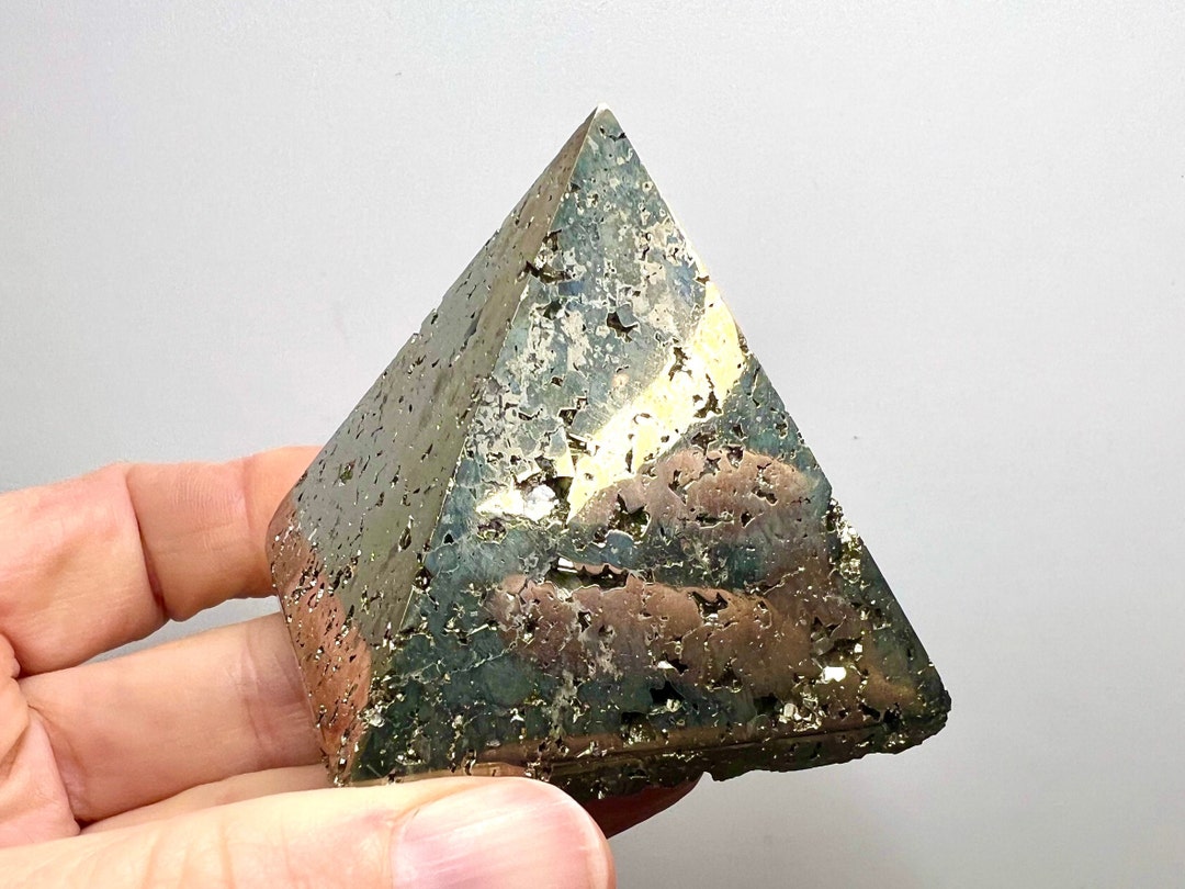 Pyrite Crystal Pyramid 50mm Fools Gold Carving - Etsy