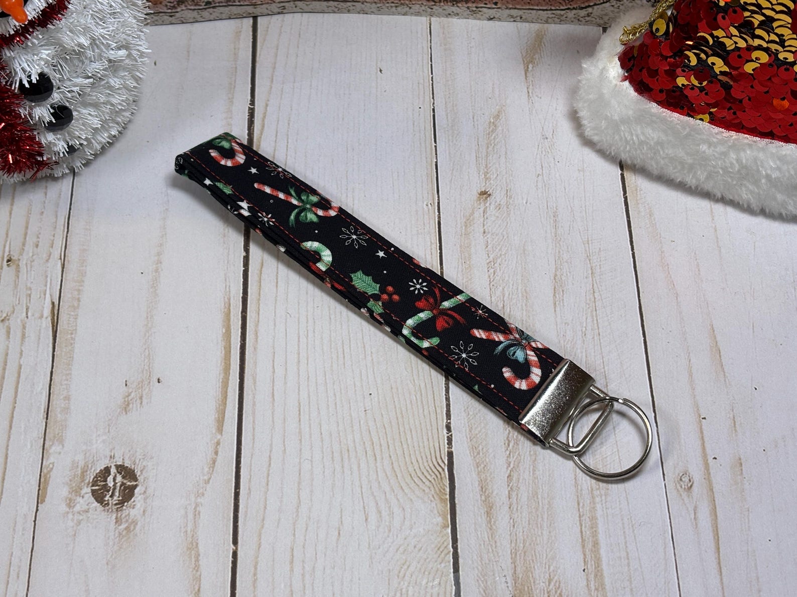 Christmas Keychain, Christmas Wristlet, Christmas Gift, Christmas ...