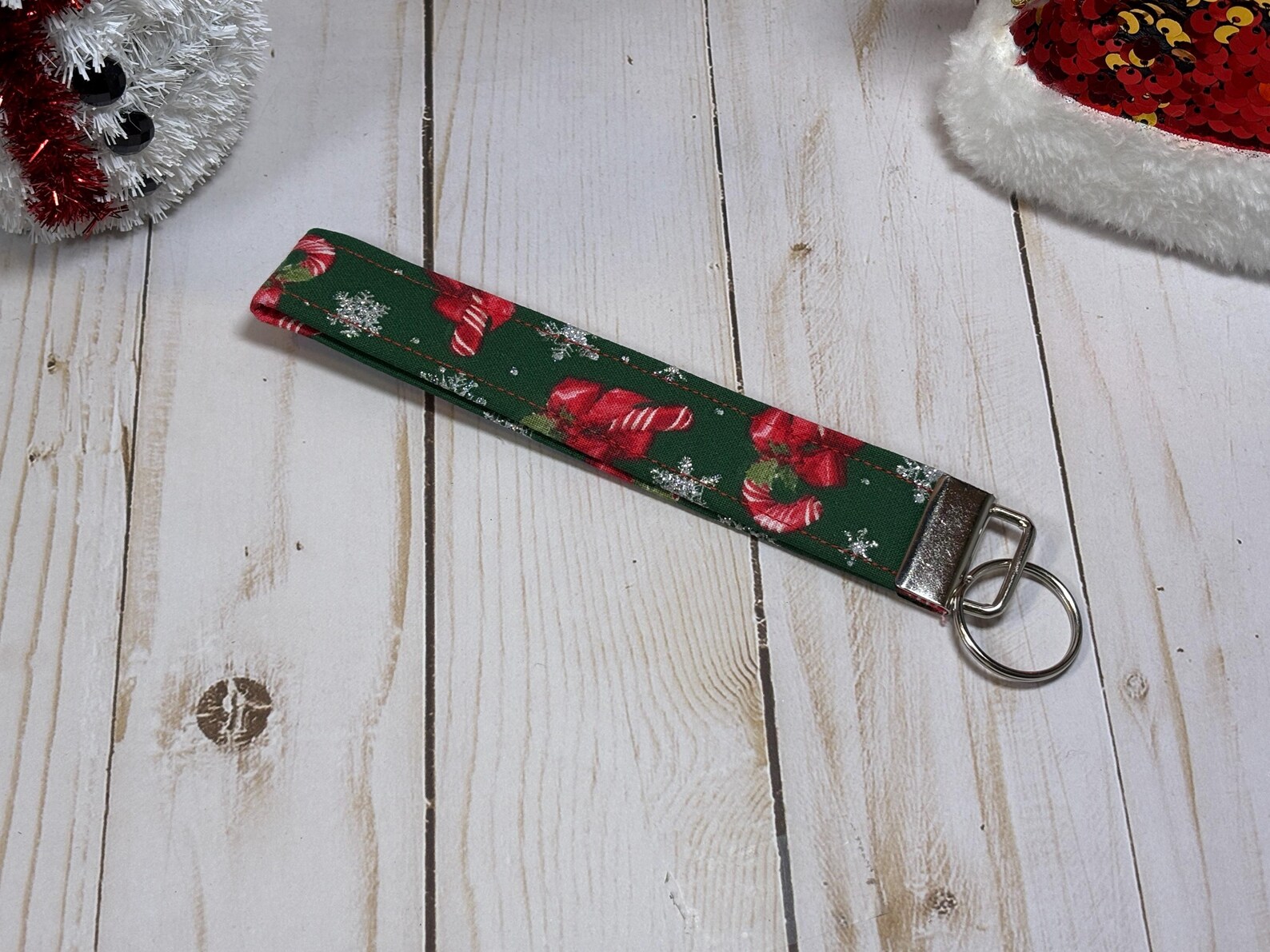 Christmas Keychain, Christmas Wristlet, Christmas Gift, Christmas ...