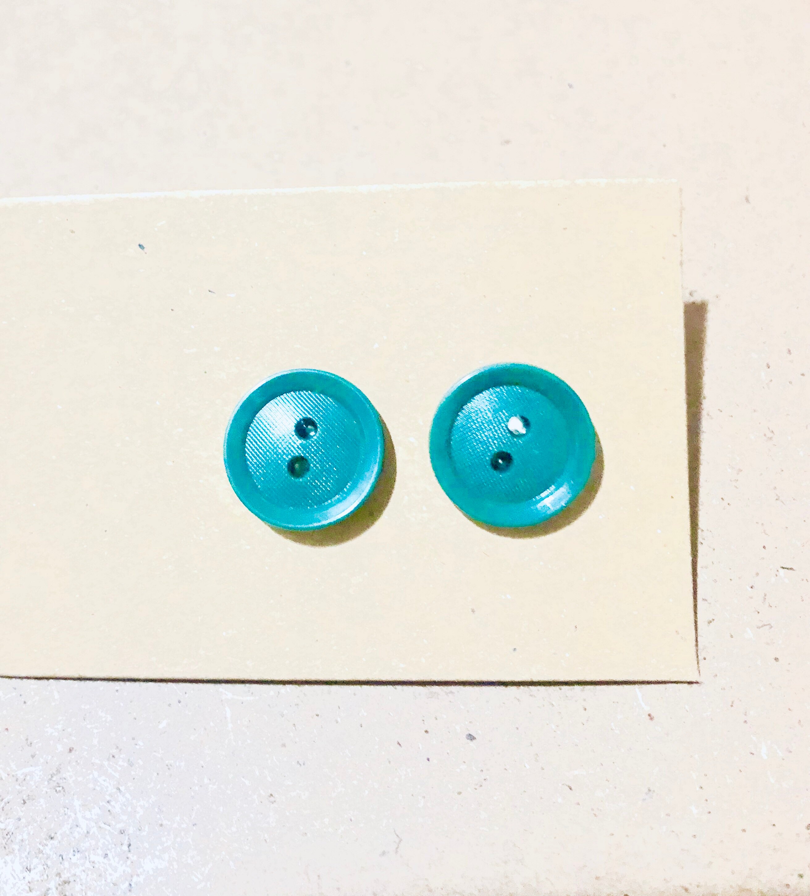 Blue-green Button Earrings - Etsy
