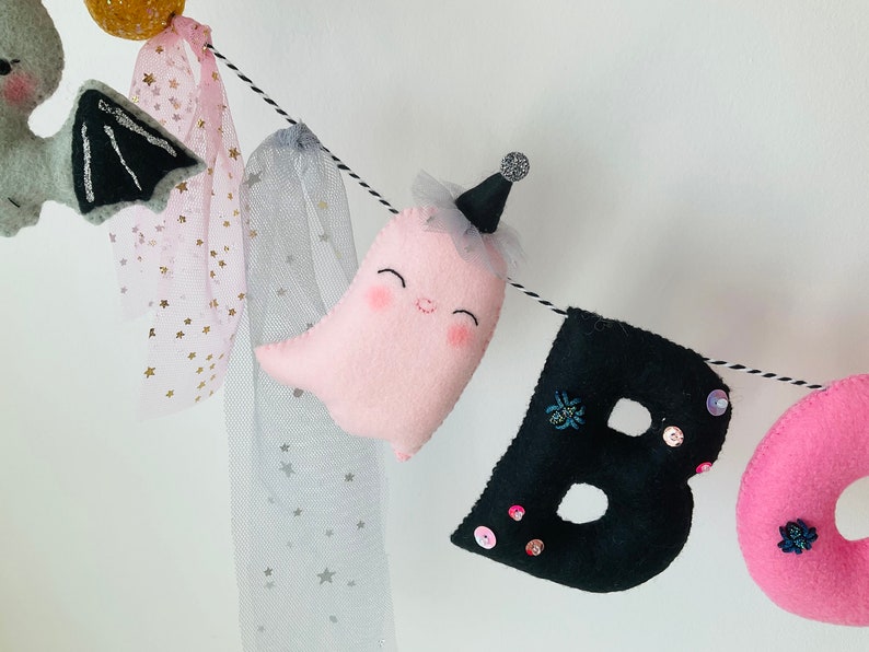 Halloween BOO Felt Garland-ghost Halloween Garland- Halloween Bunting ...