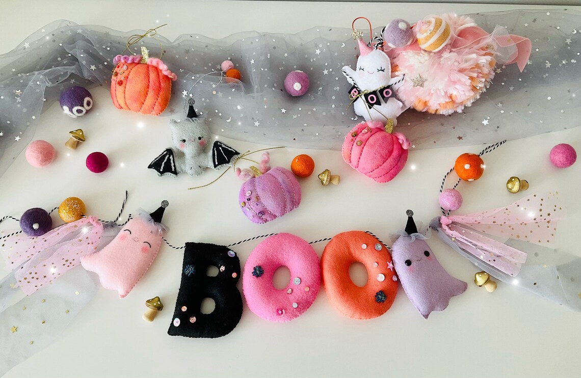 Halloween BOO Felt Garland-ghost Halloween Garland Halloween - Etsy