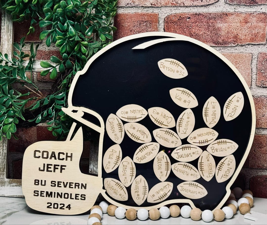 Personalized Football Helmet SVG | 3D Team Gift, Coach Keepsake ...