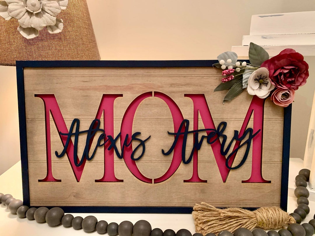 Mom's Mother's Day Sign With Frame SVG, Glowforge Cut File, Instant ...