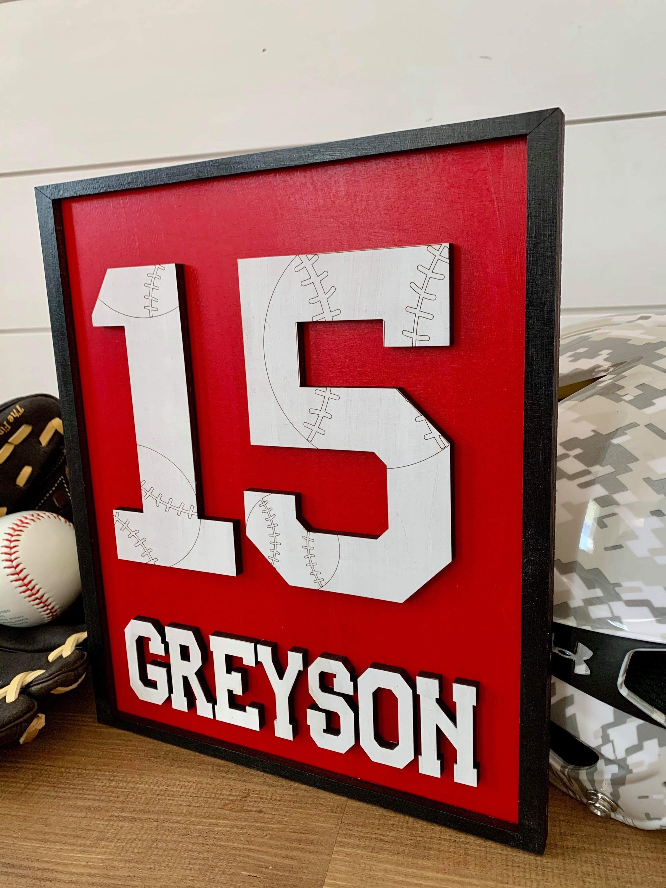 Baseball Themed Number Set With Frame SVG Cut File Instant | Etsy