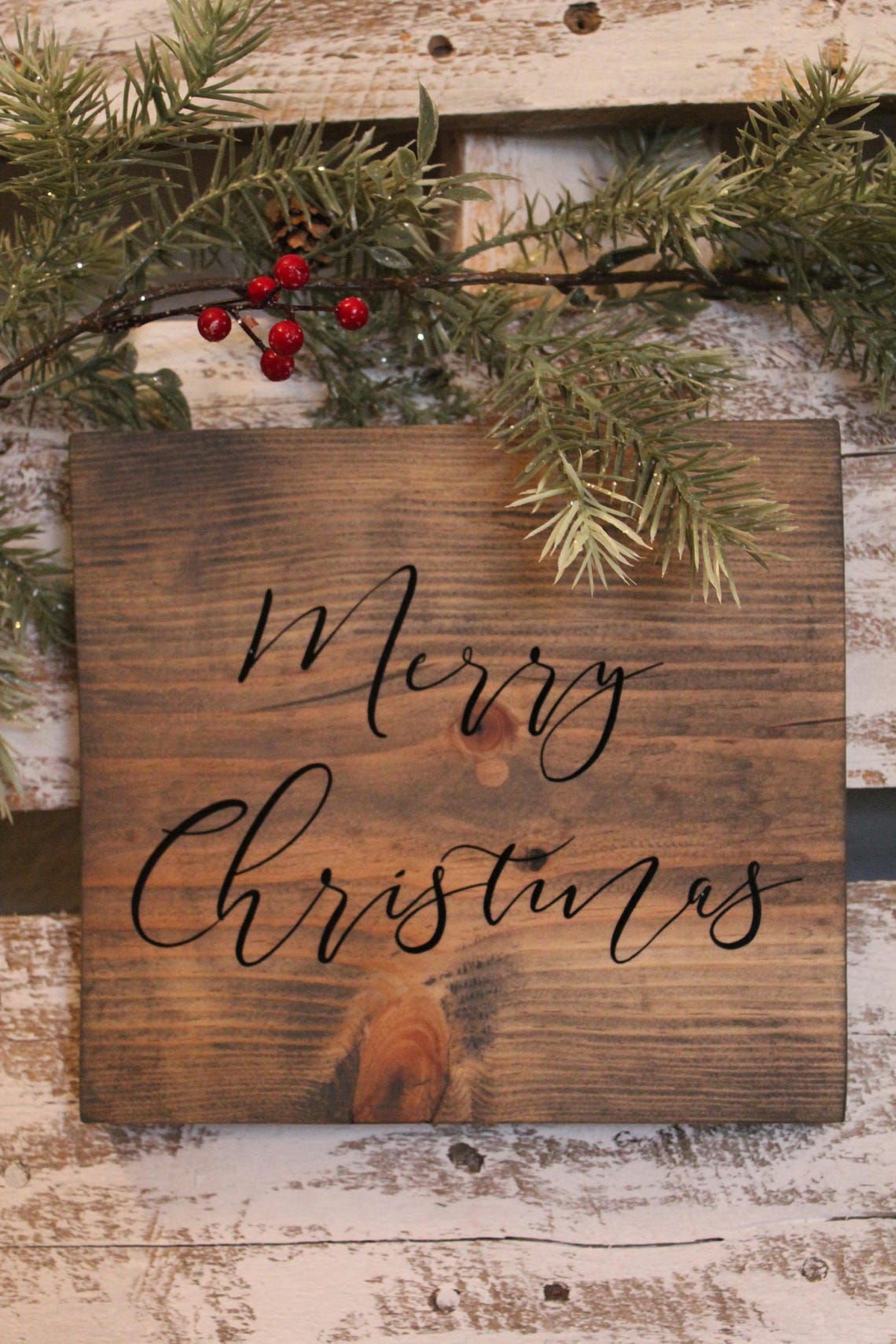 Merry Christmas Christmas Decor Home Decor Rustic Wood - Etsy UK